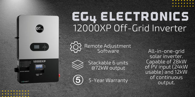 EG4 12000XP Off-Grid Inverter | 48V Split Phase | 24kW PV Input | 12kW ...
