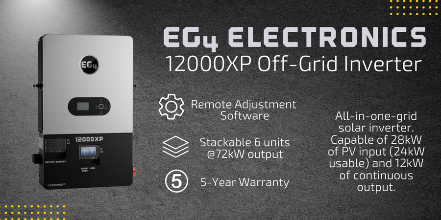 EG4 12000XP Off-Grid Inverter | 48V Split Phase | 24kW PV Input | 12kW ...